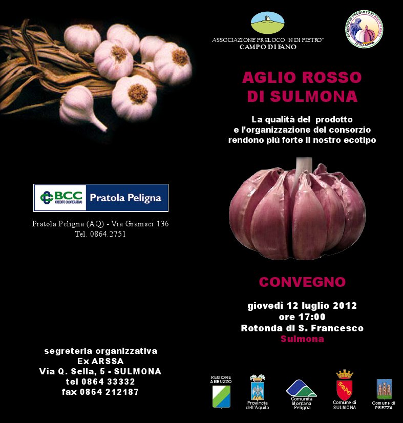 CENTROABRUZZONEWS: L'AGLIO ROSSO DI SULMONA PROTAGONISTA PER QUATTRO GIORNI