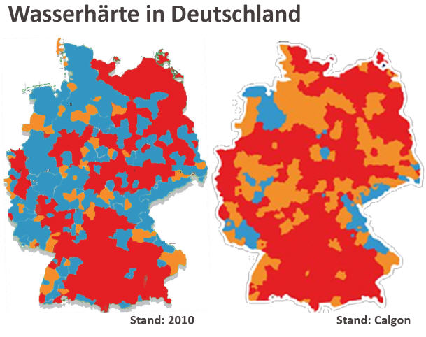 Calgon zeigt fragwürdige Deutschlandkarte der Wasserhärte in seiner ...