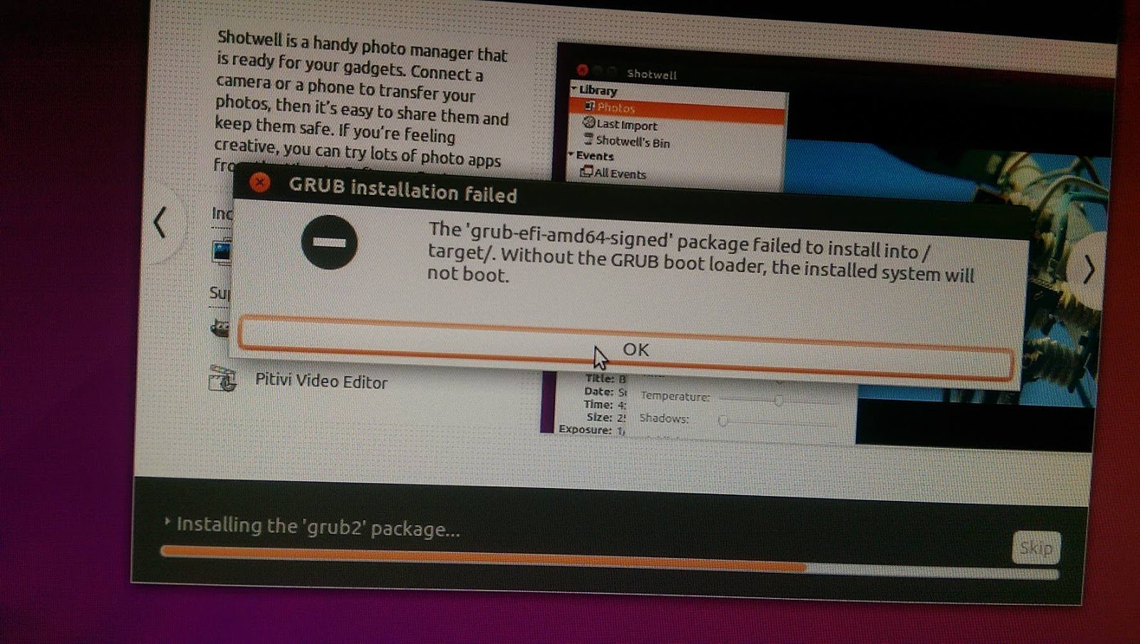 [Ubuntu] Notebook-1 無法安裝grub-efi-amd64-signed的處理方法以及如何安裝中文輸入法