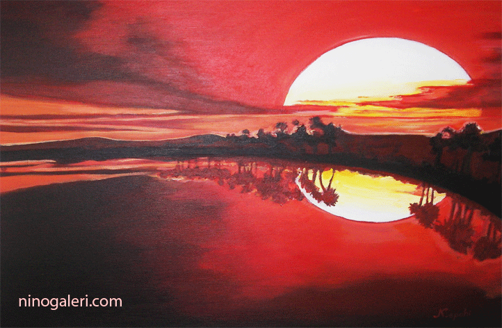art -pittura www.ninogaleri.com: Perendimi i diellit