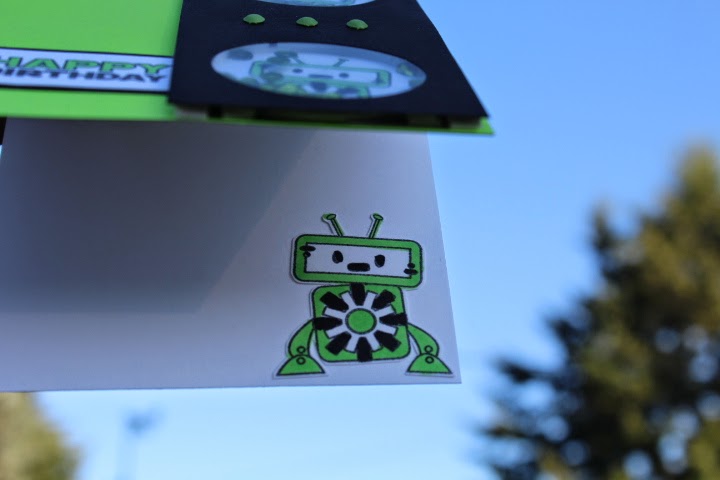 Designs by Dragonfly: Birthday Card ~ Little Green Bots {3rd Post}