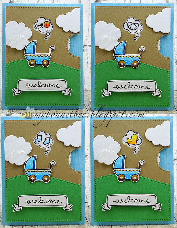 mybonnetbee: Card nascita a rotella / Baby wheel card