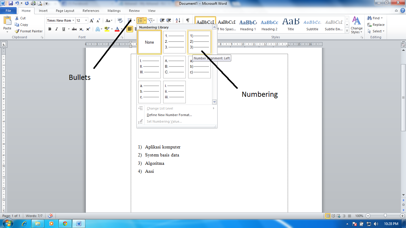 bagai sang SURYA menyinari dunia: Penggunaan Numbering Pada Microsoft Word bagai sang SURYA menyinari dunia: Penggunaan Numbering Pada Microsoft Word