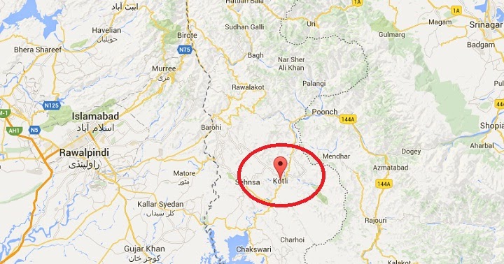 pics of kotli azad kashmir: kotli azad kashmir on map