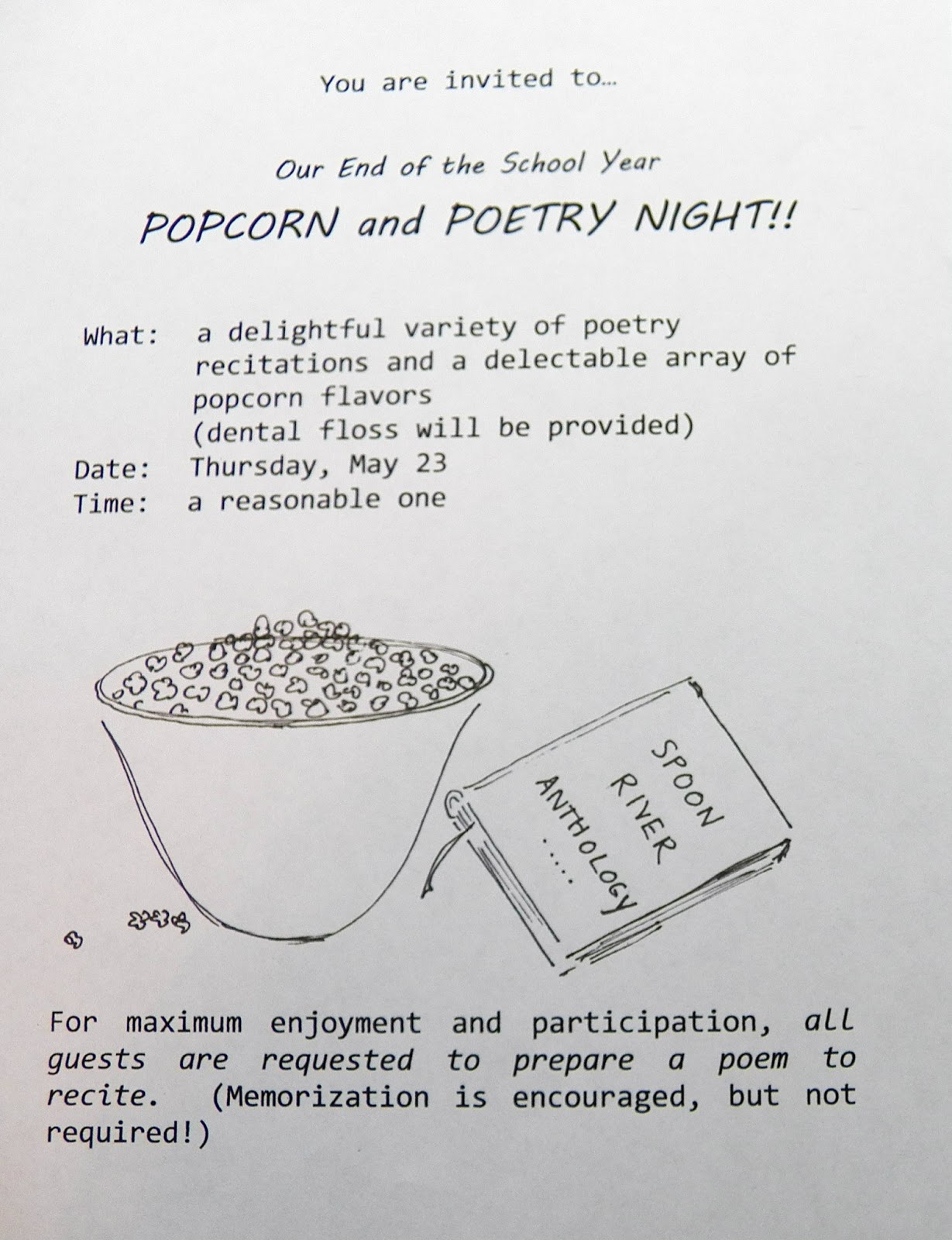 Ordinary Lovely: Popcorn and Poetry Night