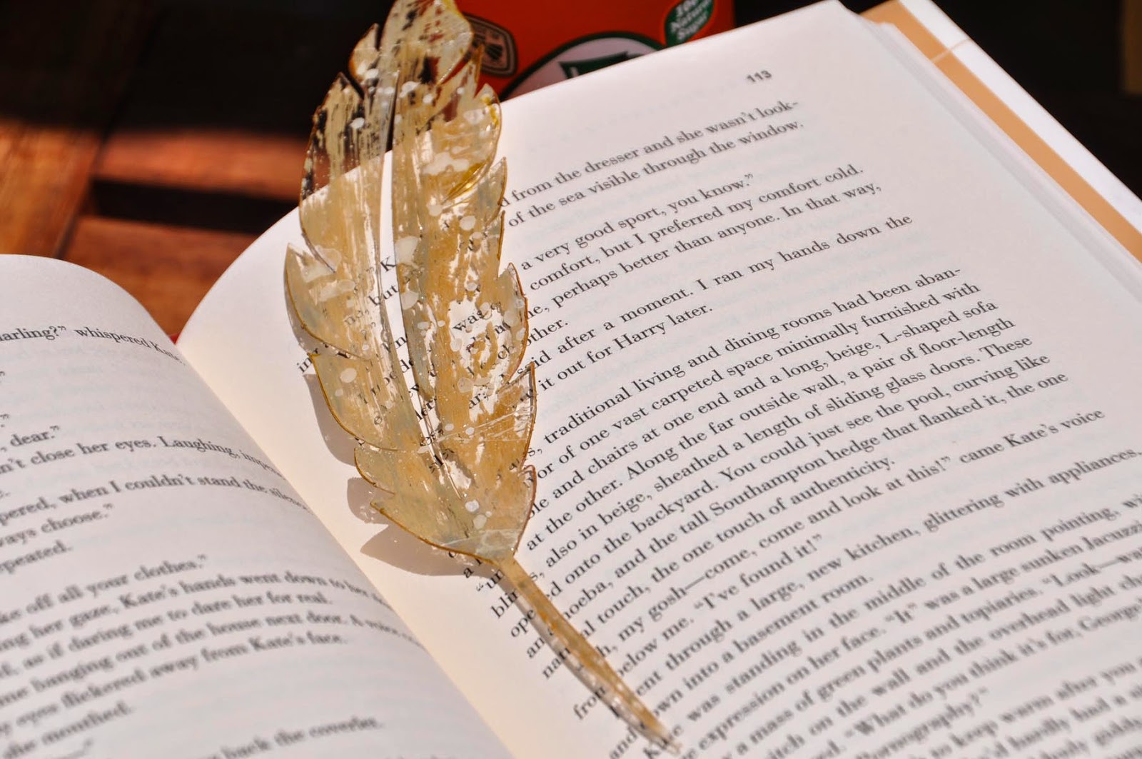 Nancy Keslin Designs. : Feather Acrylic Bookmark - Clear Scraps