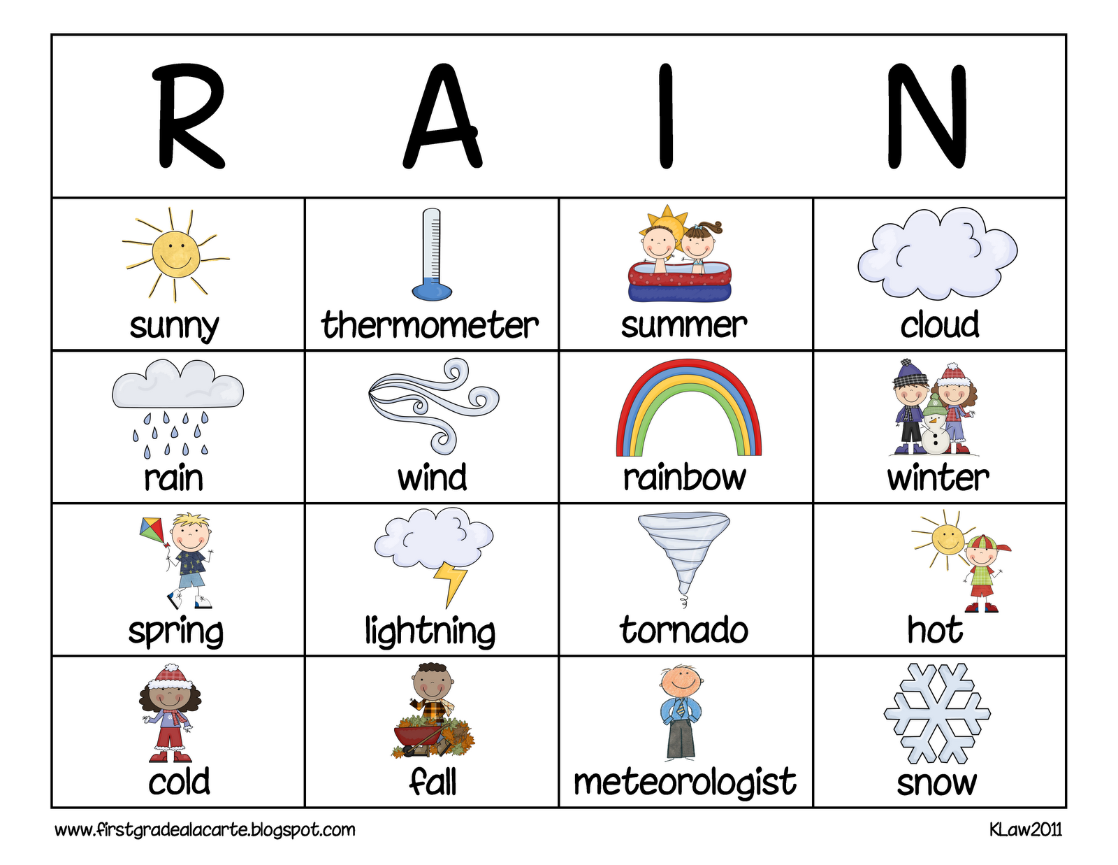 How s The Weather First Grade A La Carte how-s-the-weather-first-grade-a-la-carte