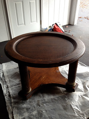 Repurposed For Life: Round coffee table before and after