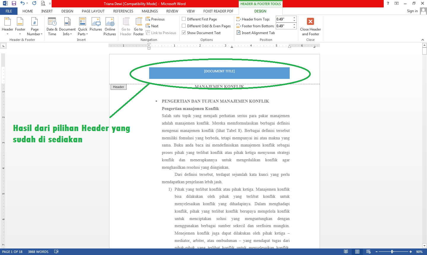CARA MENAMBAHKAN HEADER AND FOOTER PADA MS. WORD 2013 - KOMENO TV