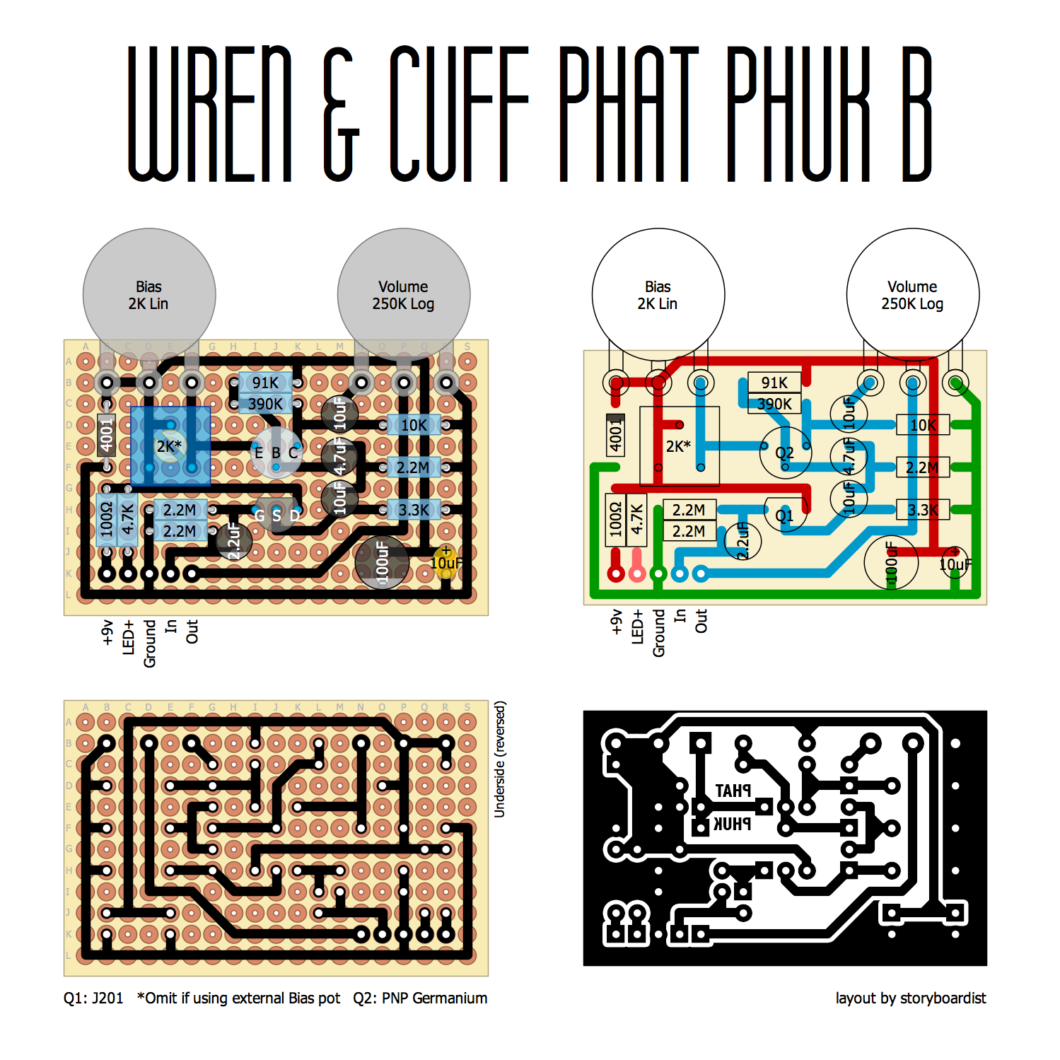 Perf and PCB Effects Layouts: Wren & Cuff Phat Phuk B