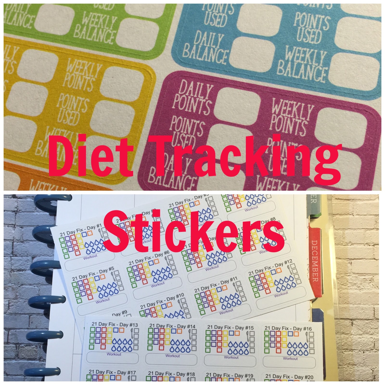 Planner Happiness: Diet Tracking Stickers