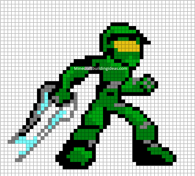Minecraft Pixel Art Templates: Master Chief