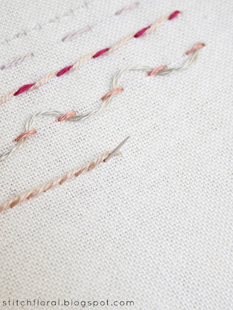 Line stitches and their variations: sampler - Stitch Floral