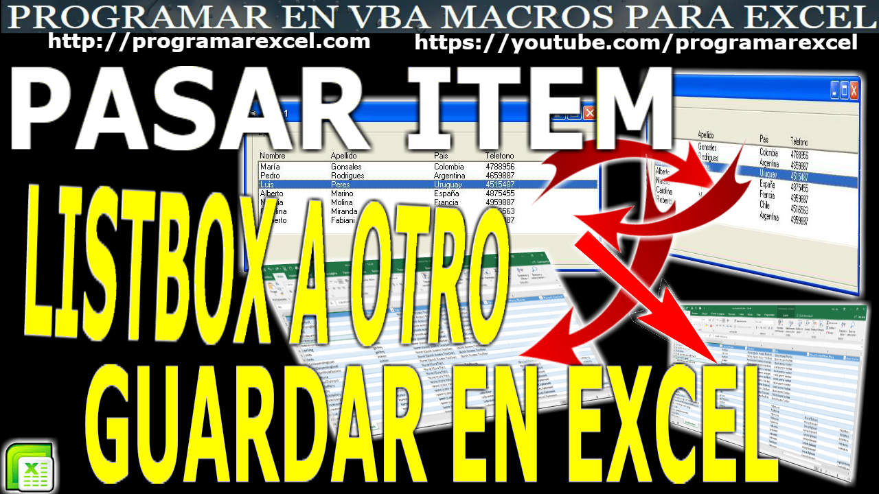 Como Eliminar Item Al Pasar Datos Listbox A Otro Y Guardar Programar En Vba Macros De Excel