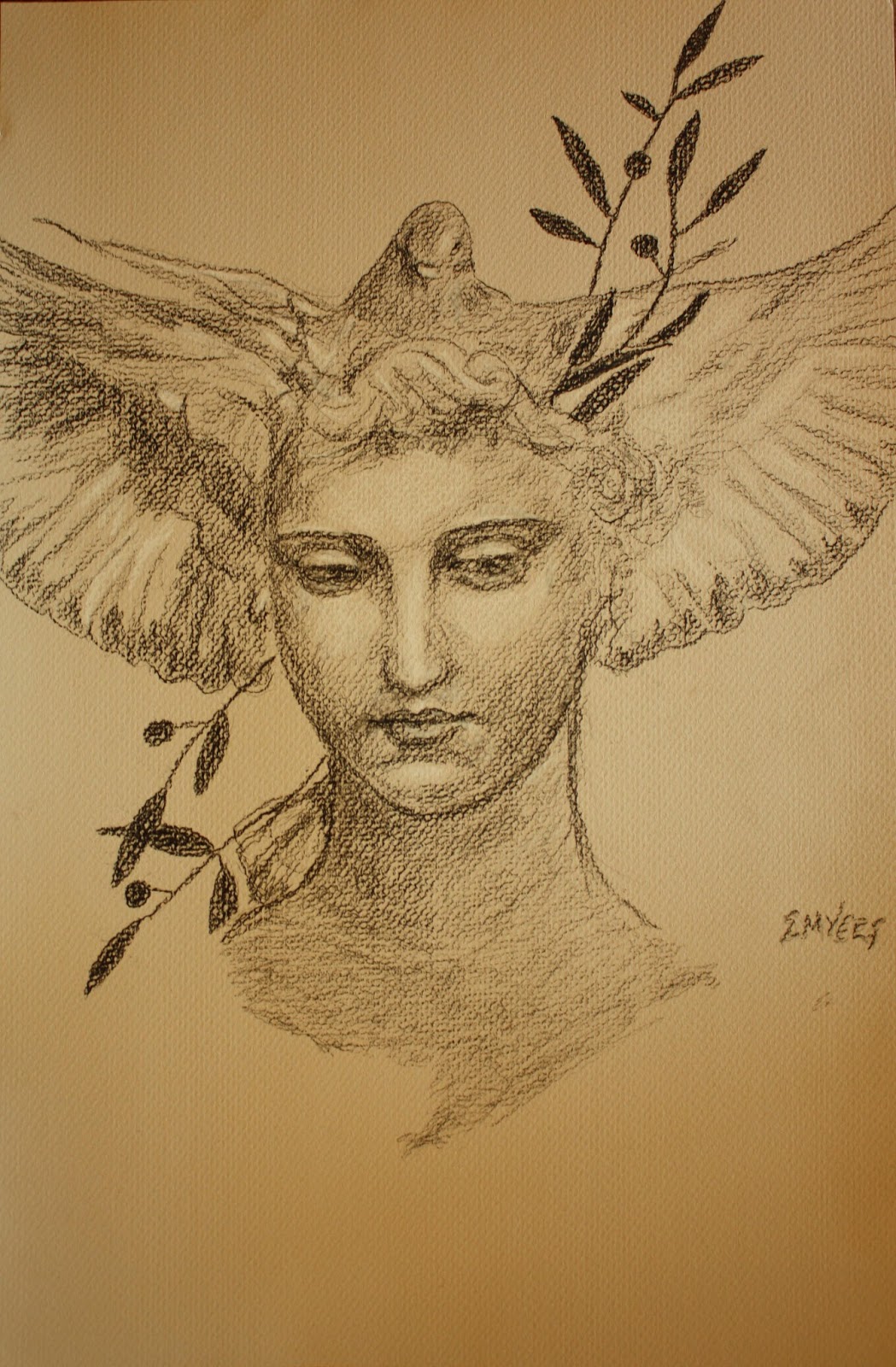 The Other Oeuvre: Face of Peace - Charcoal Drawing