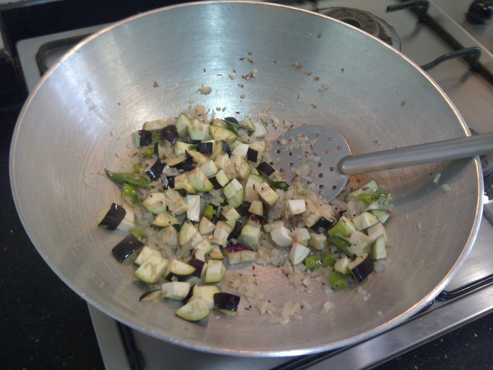 AMU'S RECIPES: Eggplant Poha (Vangi Pohe)