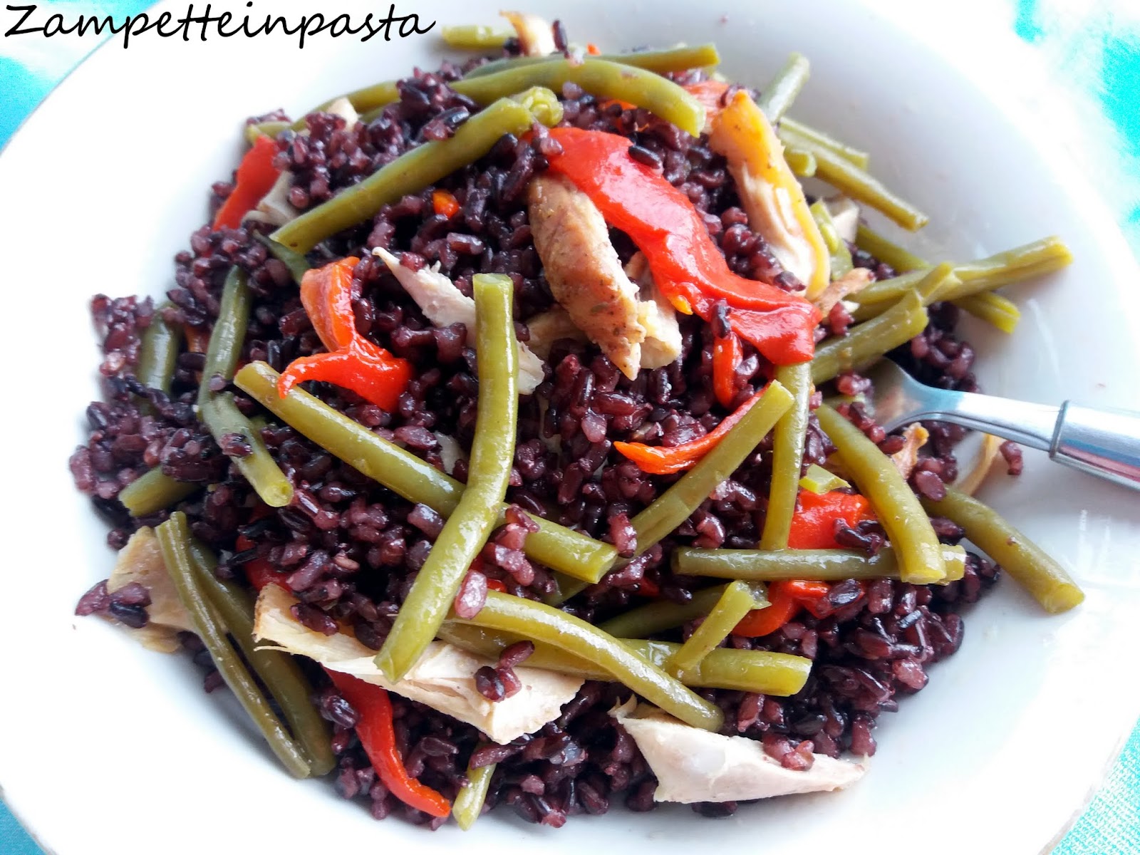 RISO NERO VENERE CON POLLO E VERDURE | ZAMPETTE IN PASTA