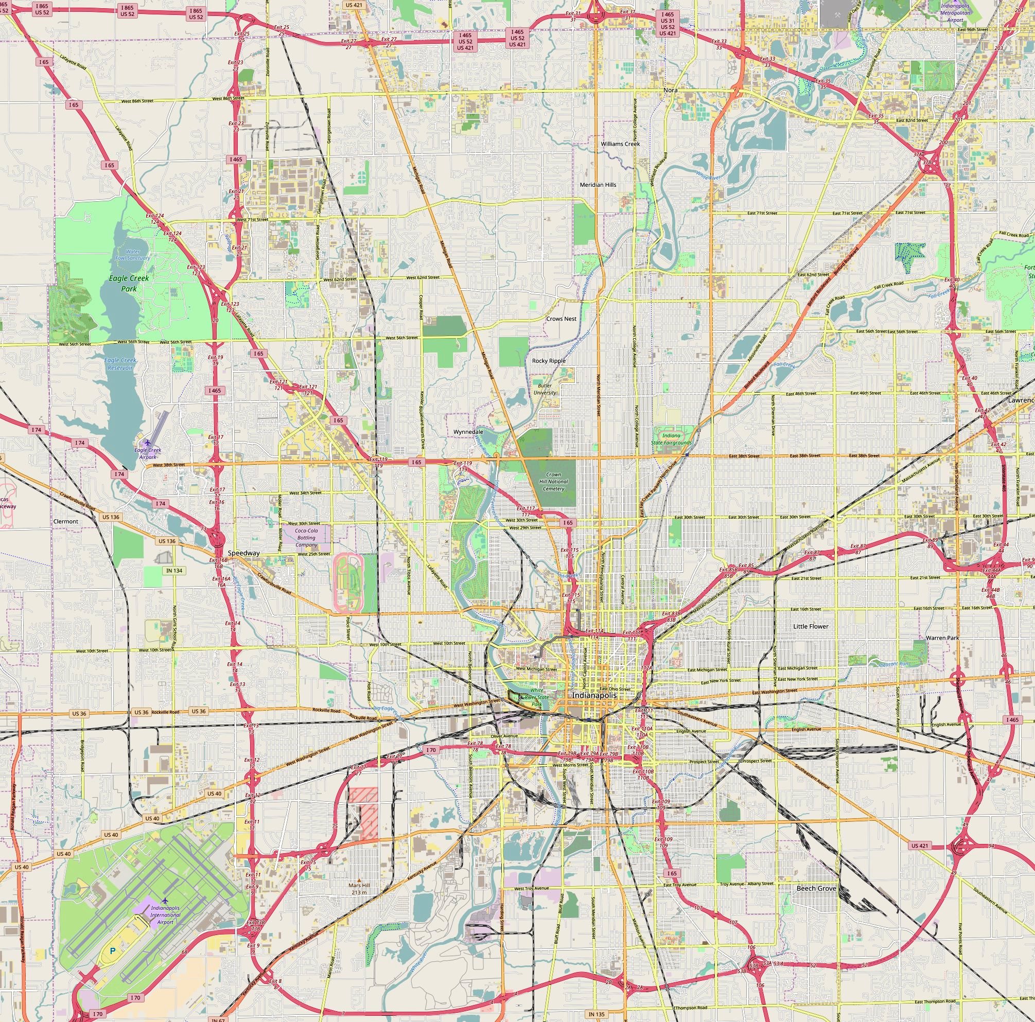 Indianapolis, Indiana Map
