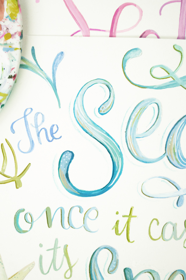 alisaburke: lettering with makewells: painting letters