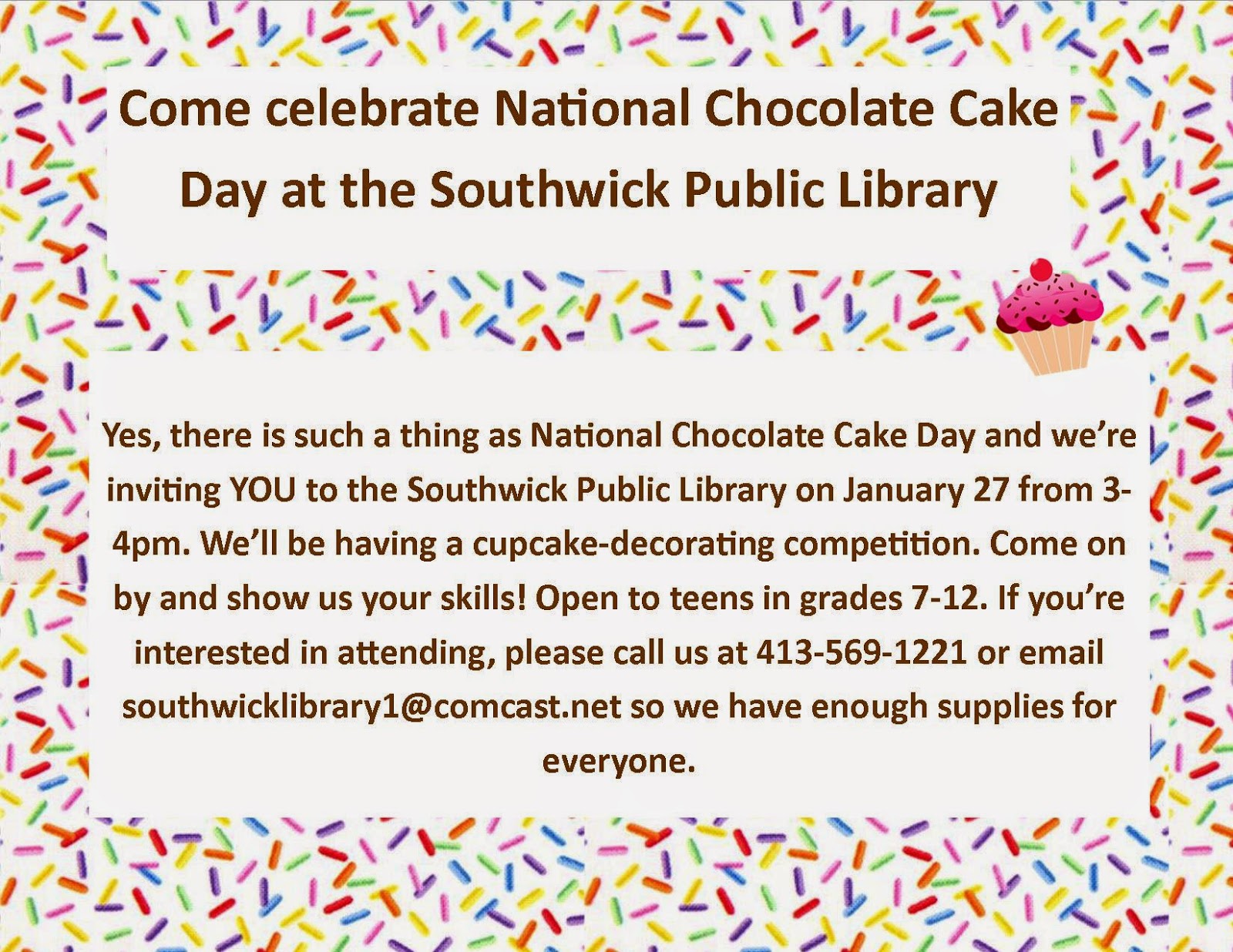 January Teen Events at the Southwick Public Library