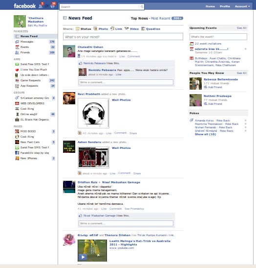 Facebook Home Page-Screen shot 2011 - Learn Facebook Step by Step