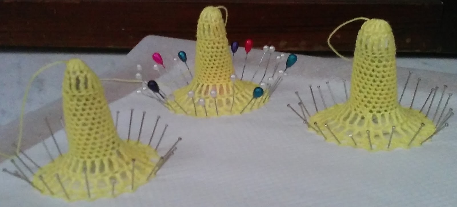 Crochet and Knitting: Blocking 4. Small 3D bells and tubes.