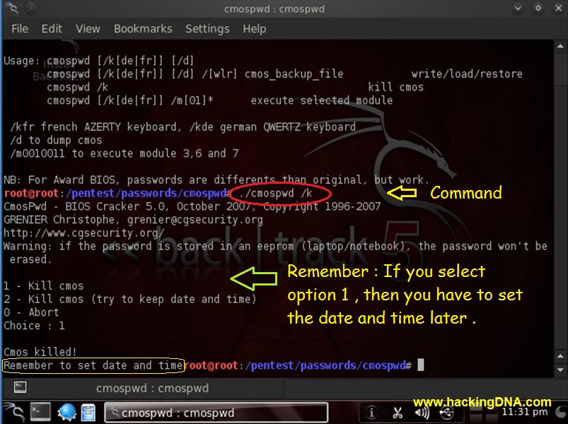 Learn Cmospwd On Backtrack 5 Hackingdna