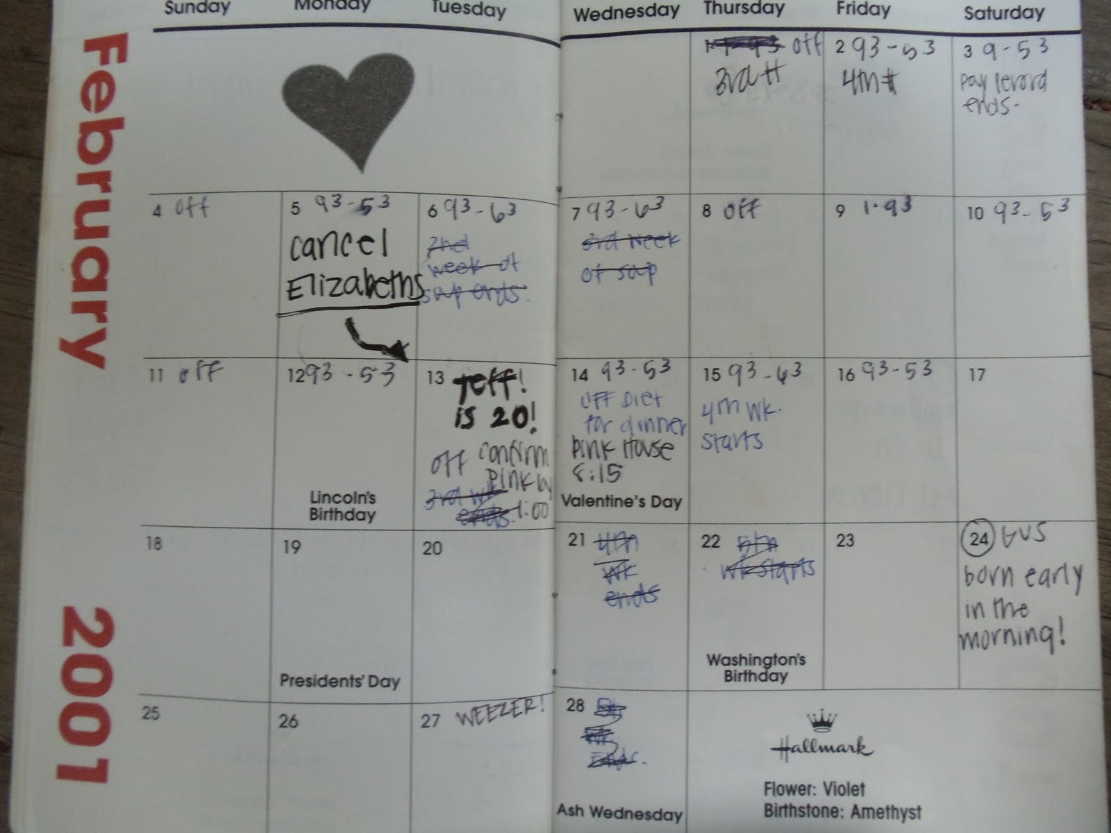 Kacie in our dreams: Some Interesting Calendar Entries (Double Click To ...