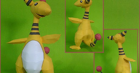 Pokemon : Ampharos Papercraft | Paperized Crafts