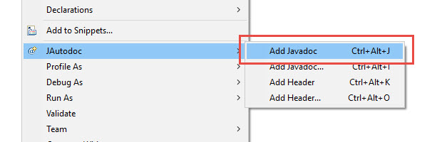 Sử dụng JAutoDoc để tự động sinh comment trong Eclipse
