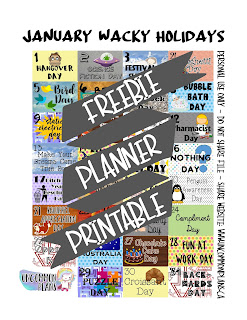 Uncommon Plans: Free Planner Printable: January Wacky & Fun Holidays!