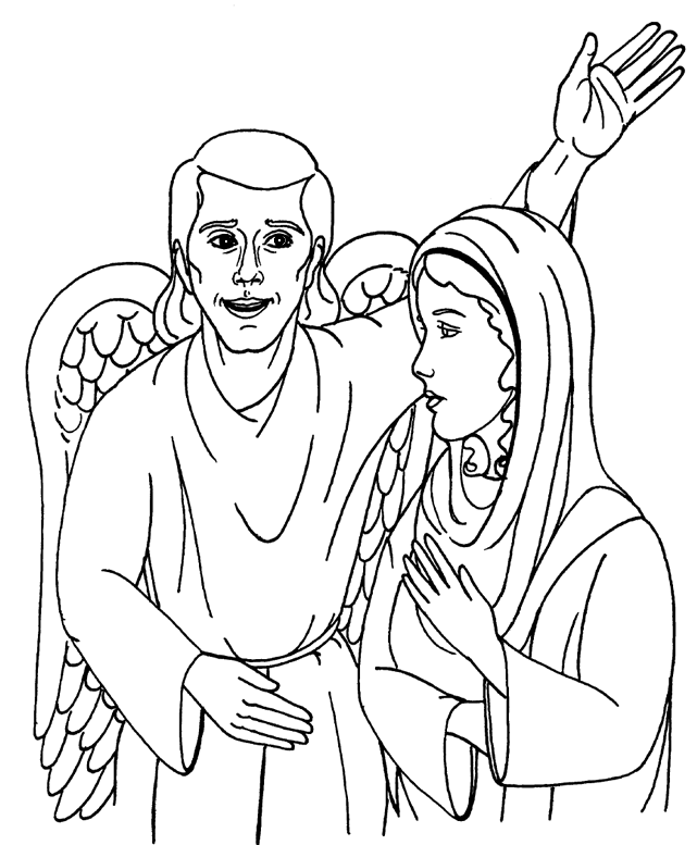 Evangeliza! Crianças e Adolescentes: desenhos para colorir-Maria-anjo e ...