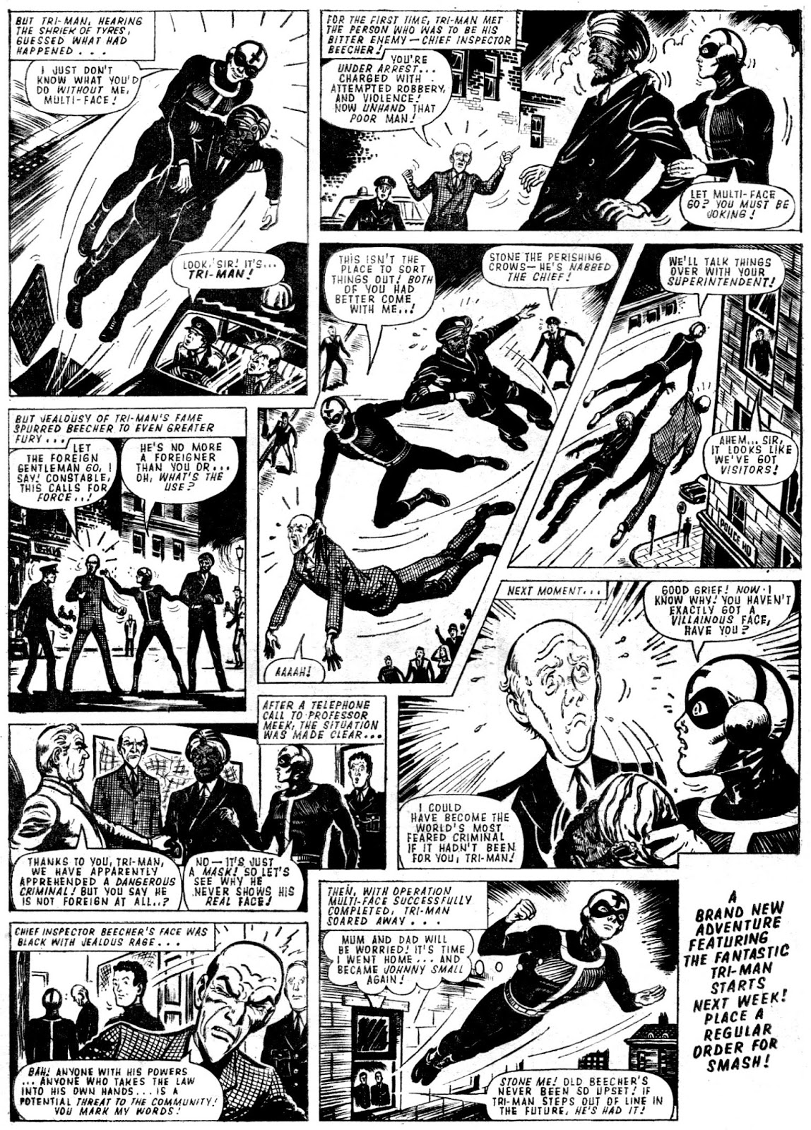 CRIVENS! COMICS & STUFF!: SMASH! THE INCREDIBLE TRI-MAN - PART SEVEN...