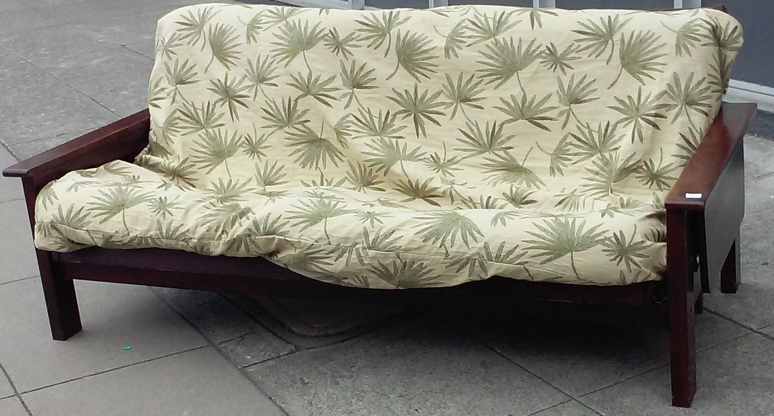 UHURU FURNITURE & COLLECTIBLES: SOLD #14430 Dark Cherry Futon with ...