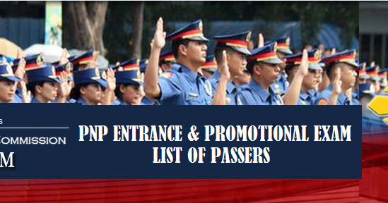 PNP Entrance & Promotional Complete List of Passers - April 2016 ...