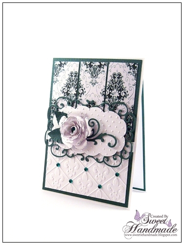 Sweet Handmade •: Dark Green & White Handmade Card with box
