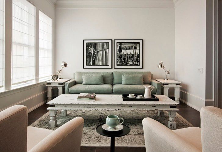 Mint Color Interior Ideas ( Living room ) 1