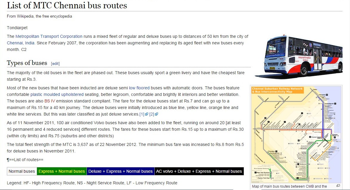 Namma Chennai (நம்ம சென்னை): Chennai MTC Bus Routes & Route Maps