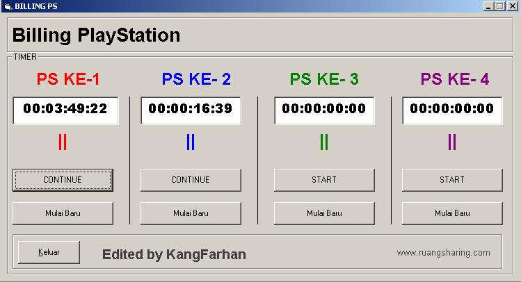 Aplikasi Billing PS2 sederhana | Bertautan DotCom