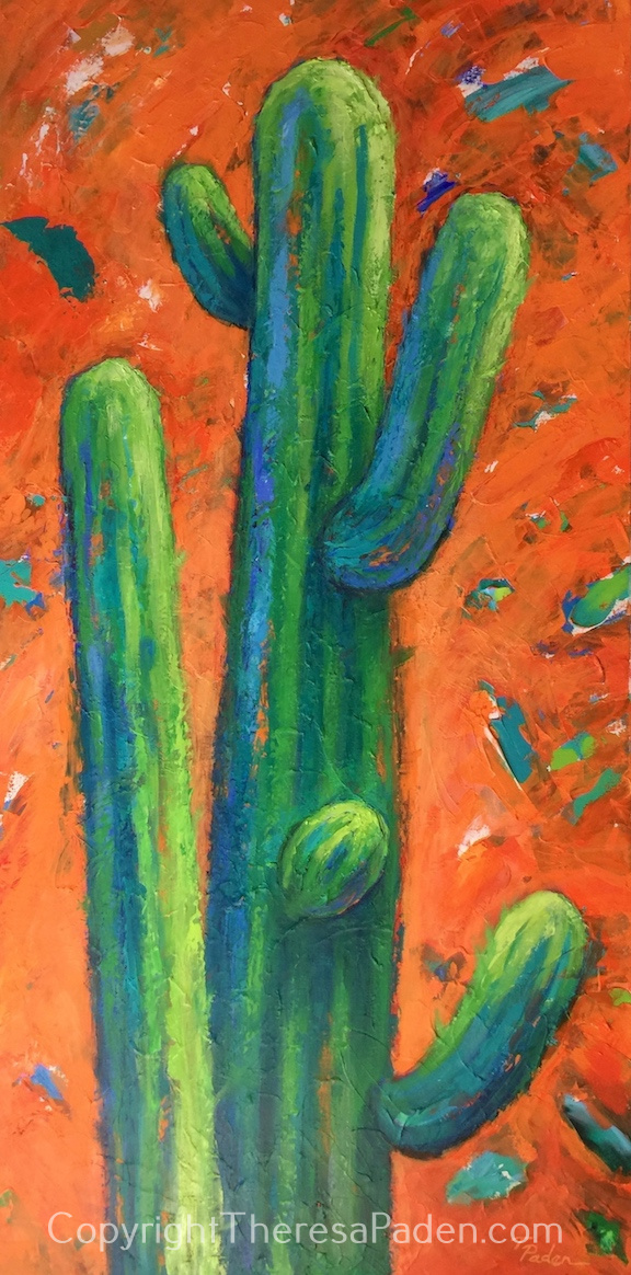 California Artwork: Colorful Contemporary California Desert Cactus ...