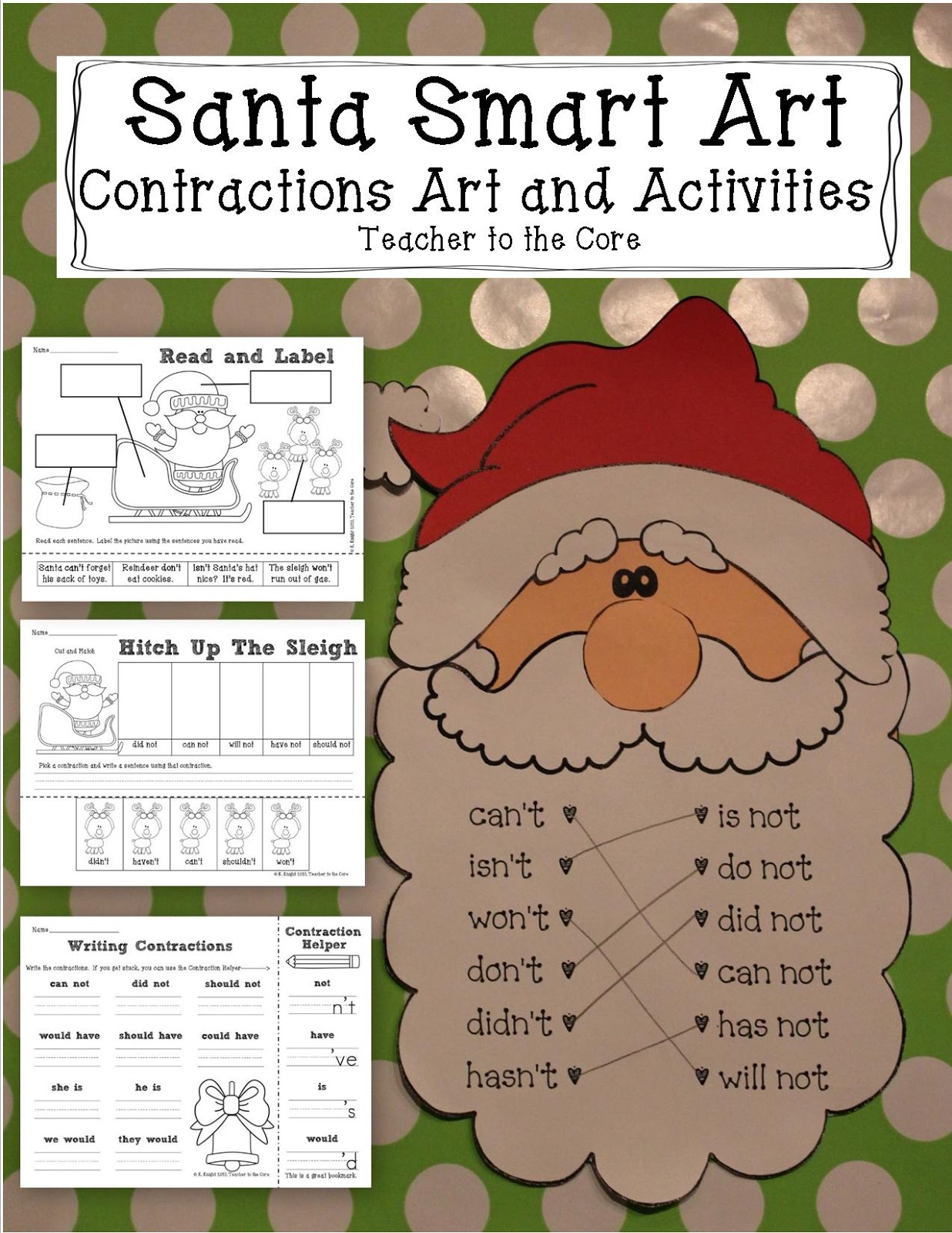 Giveaway Day 6: Santa Smart Art! | Teacher to the Core