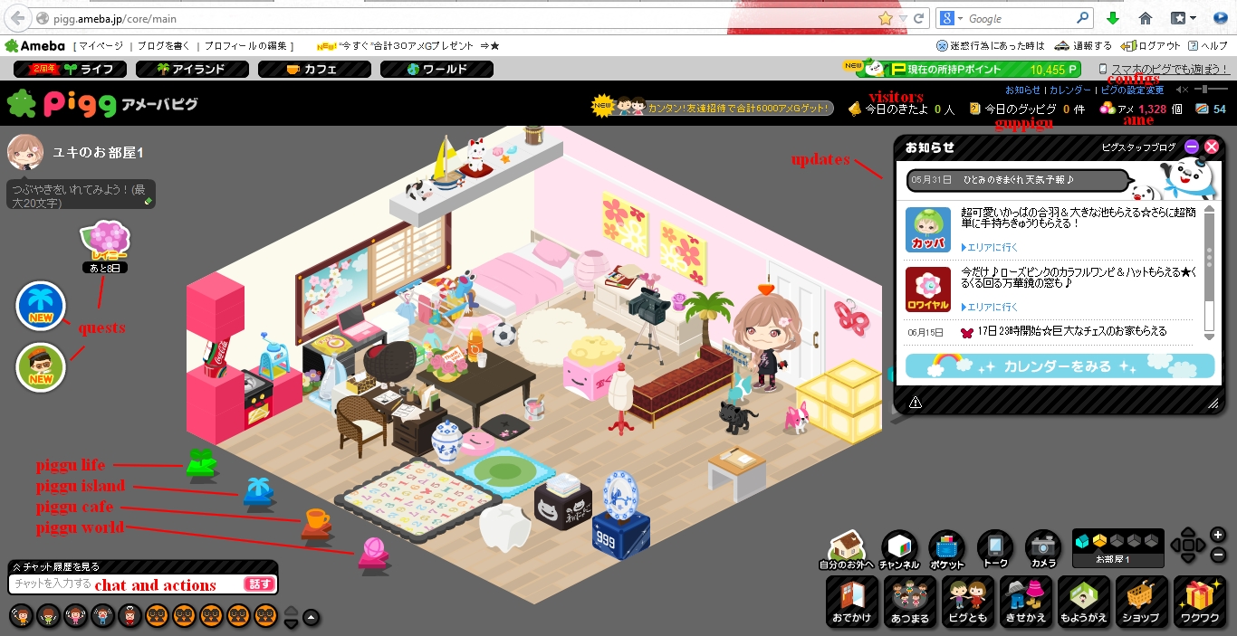 Japan stole my heart: How to use Ameba: Pigg