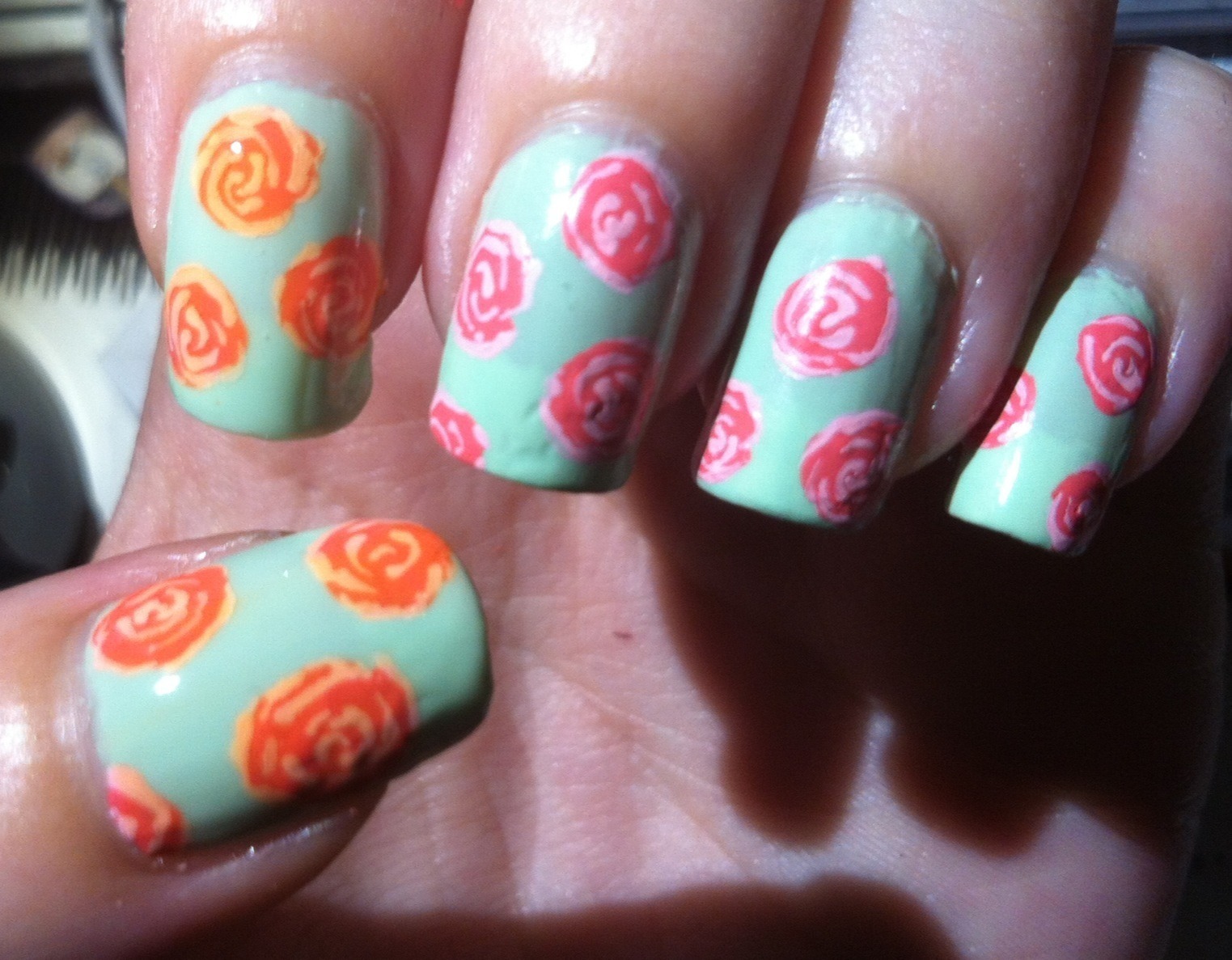 Nerdy Nails Pink Roses Nerdy Nails Pink Roses