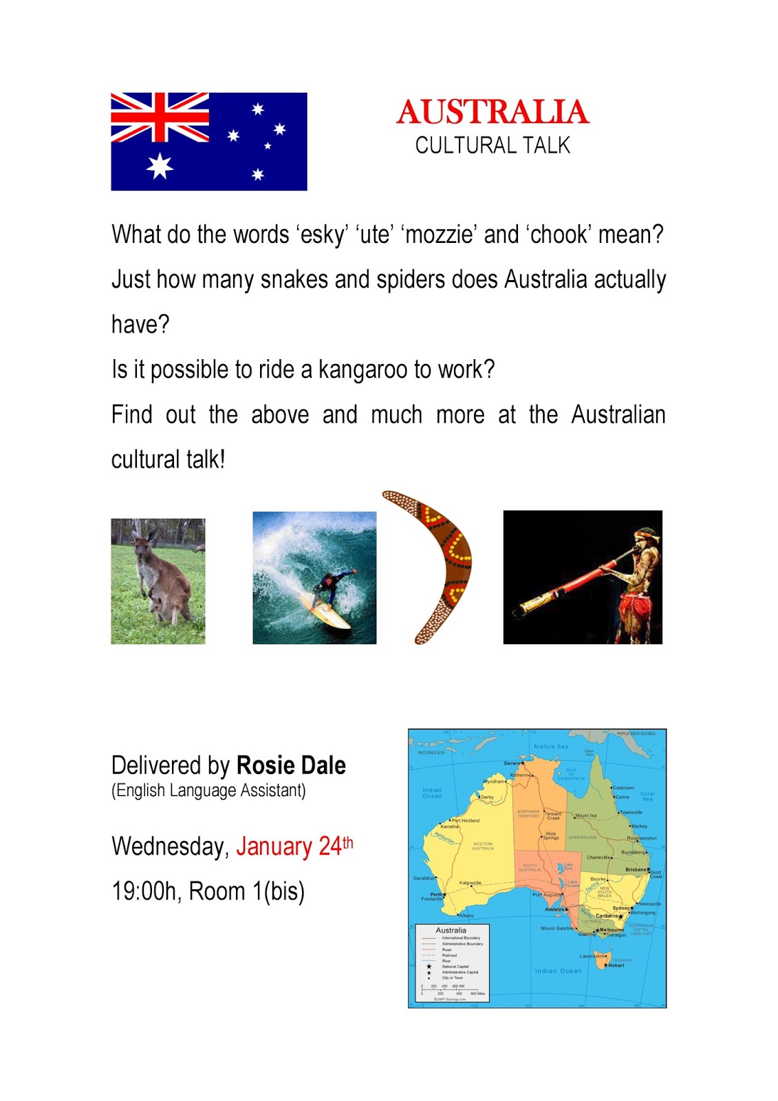 English - Intermediate level B1 / B2: Talk about Australia