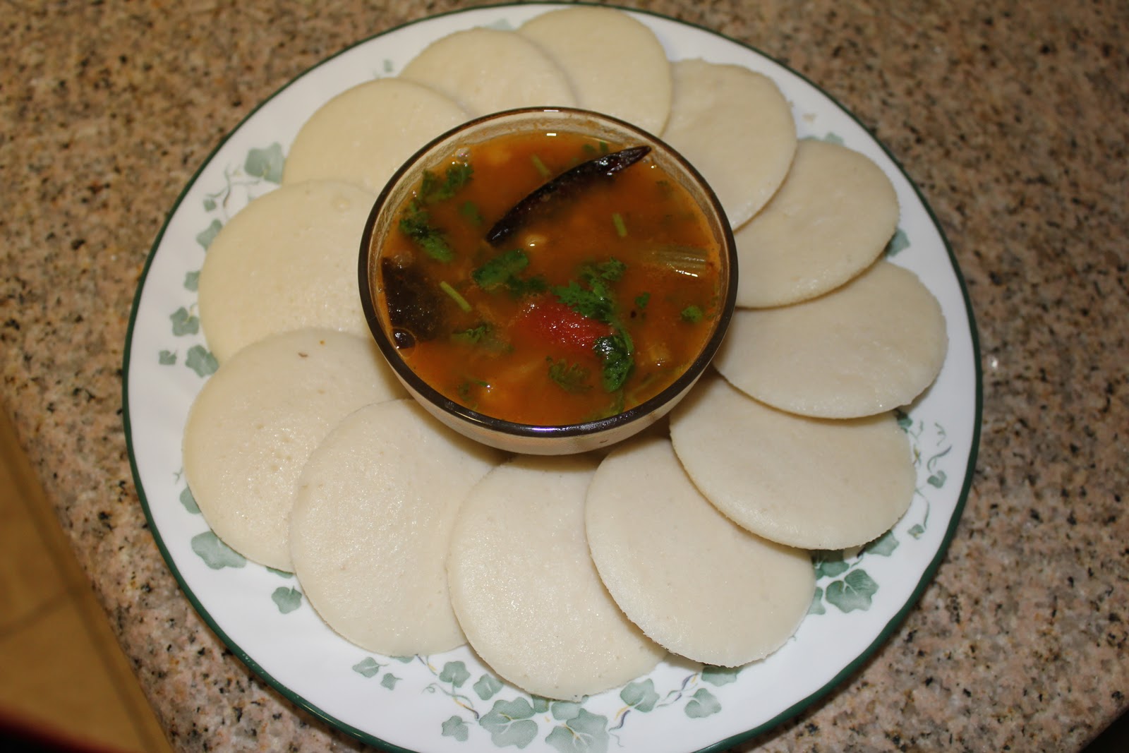 LAVY'S KITCHEN: IDLI SAMBHAR (RICE DUMPLINGS AND SPICY SOUR SOUP)