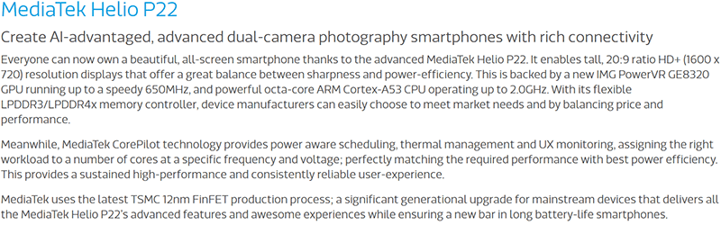 MediaTek Helio P22 launched, a mid-range chip with AI built on 12 nm ...