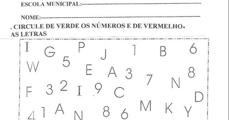 Educando com amor: Diferenciação entre números e letras