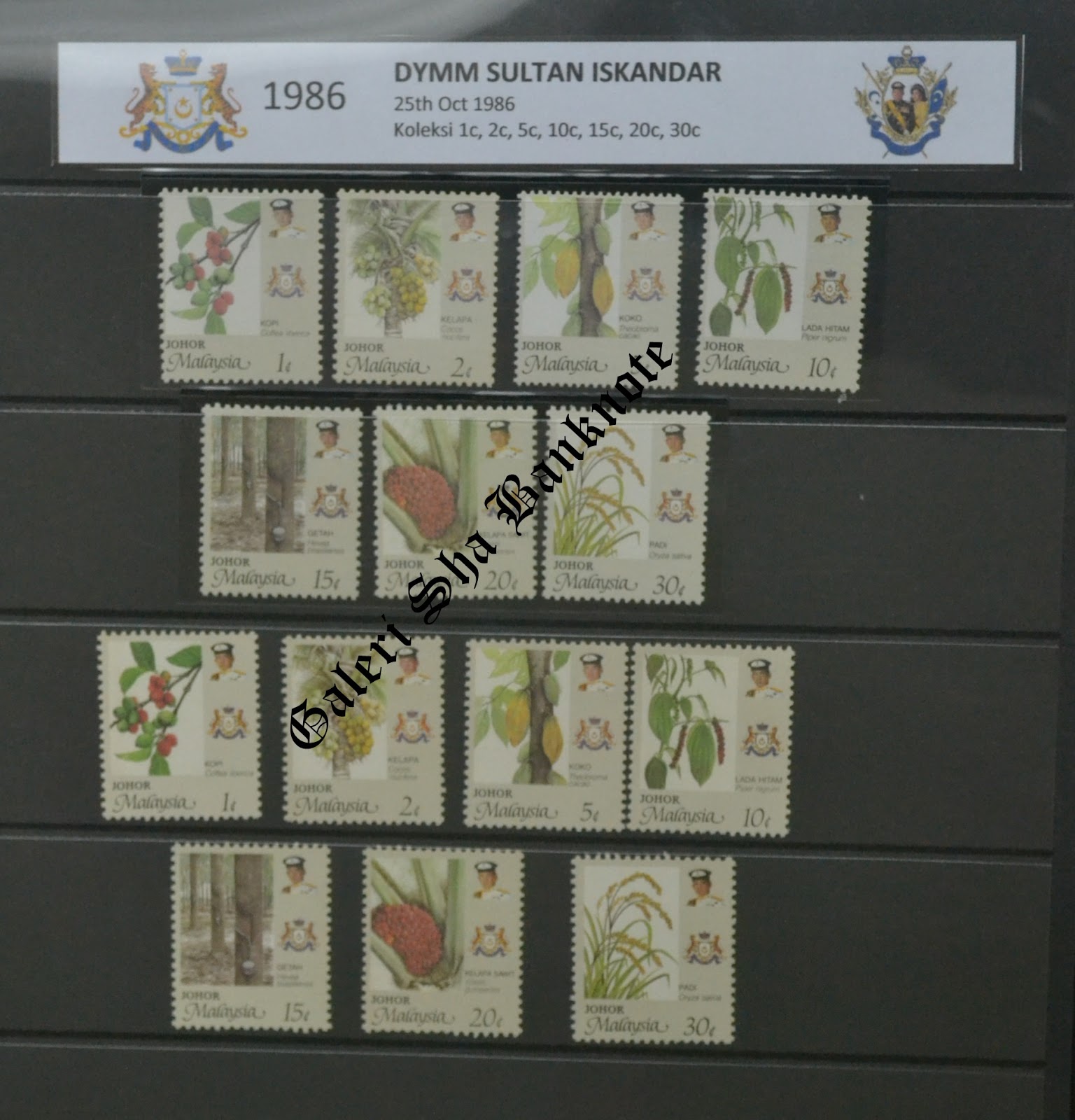 Galeri Sha Banknote: KOLEKSI SETEM NEGERI JOHOR