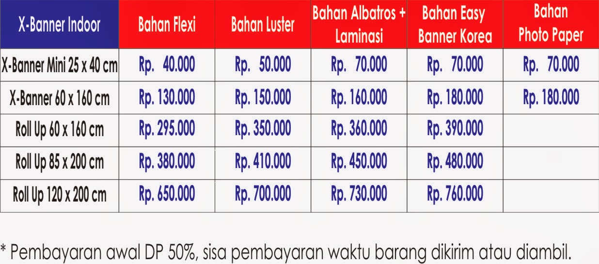 Daftar Harga Besi X Banner, Harga Promo Terbaru