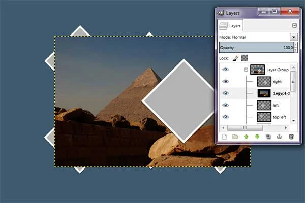 PhotoEffect: How to Make a Multi Diamond Photo Collage Template in GIMP